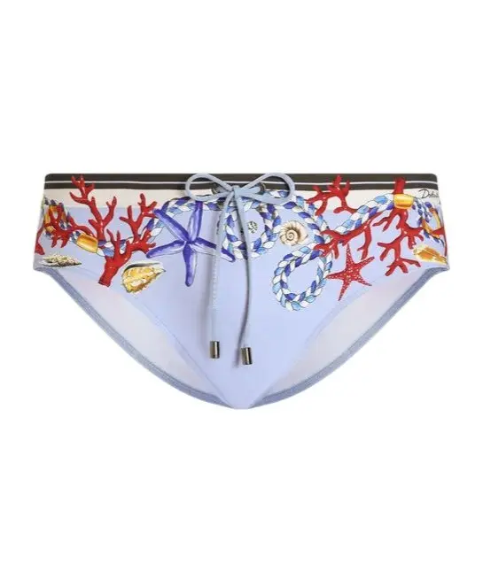Dolce & Gabbana Shell Print Swim Trunks - Multi-color