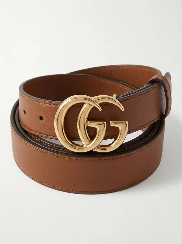 Gucci Gg Marmont Thin Belt - Brown