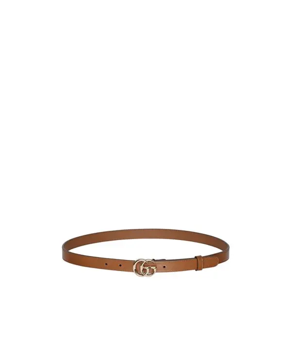 Gucci Gg Marmont Thin Belt - Brown
