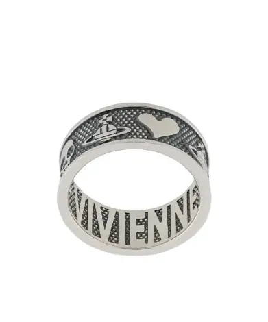 VIVIENNE WESTWOOD Embossed Logo Ring - Silver