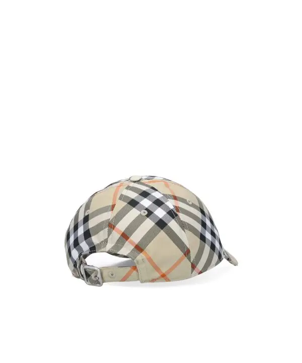 Burberry Check Print Baseball Cap - Gray