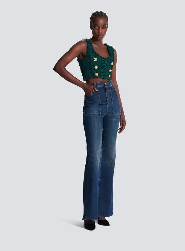 Balmain Tweed Crop Top