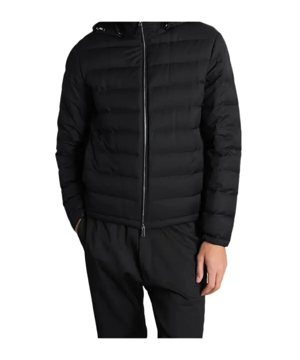 Zegna Hooded Padded Jacket - Black