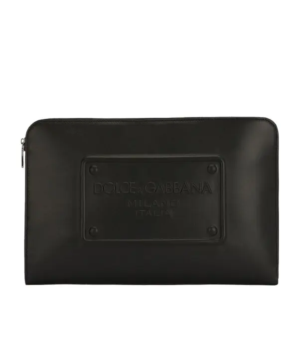 Dolce & Gabbana Milano Logo Embossed Pouch - Black