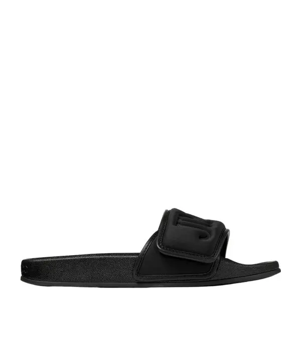 JIMMY CHOO Open-toe Slides With Adjustable Strap - Black