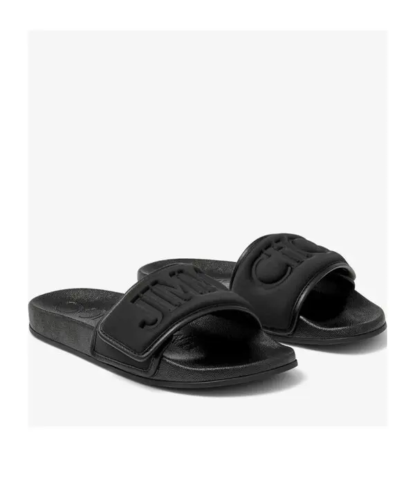 JIMMY CHOO Open-toe Slides With Adjustable Strap - Black