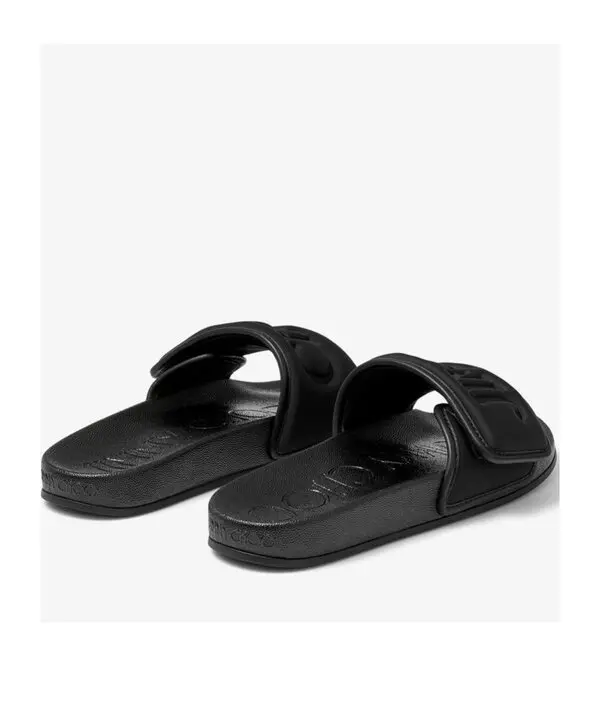 JIMMY CHOO Open-toe Slides With Adjustable Strap - Black