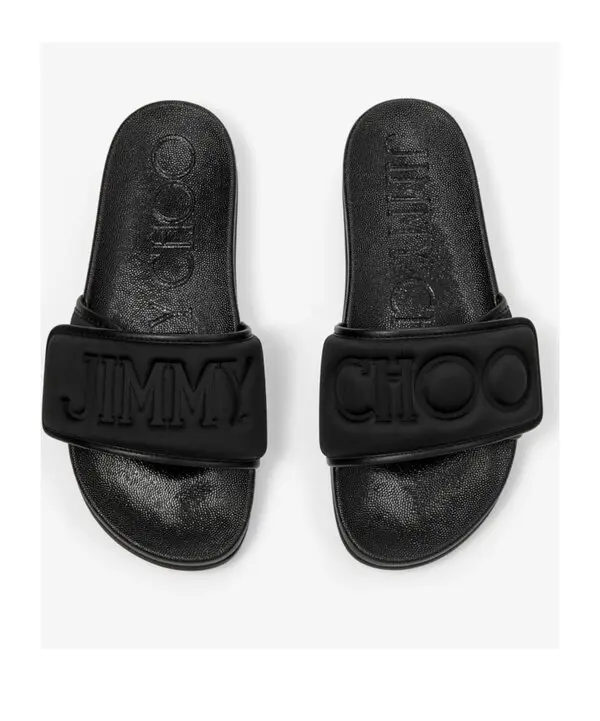 JIMMY CHOO Open-toe Slides With Adjustable Strap - Black