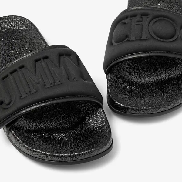 JIMMY CHOO Open-toe Slides With Adjustable Strap - Black