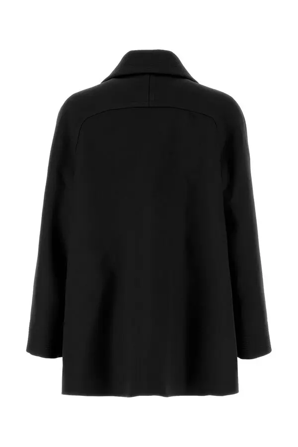Valentino Garavani Logo Plaque Button-up Coat