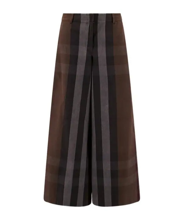 Burberry High Waist Wide Leg Trousers - Black