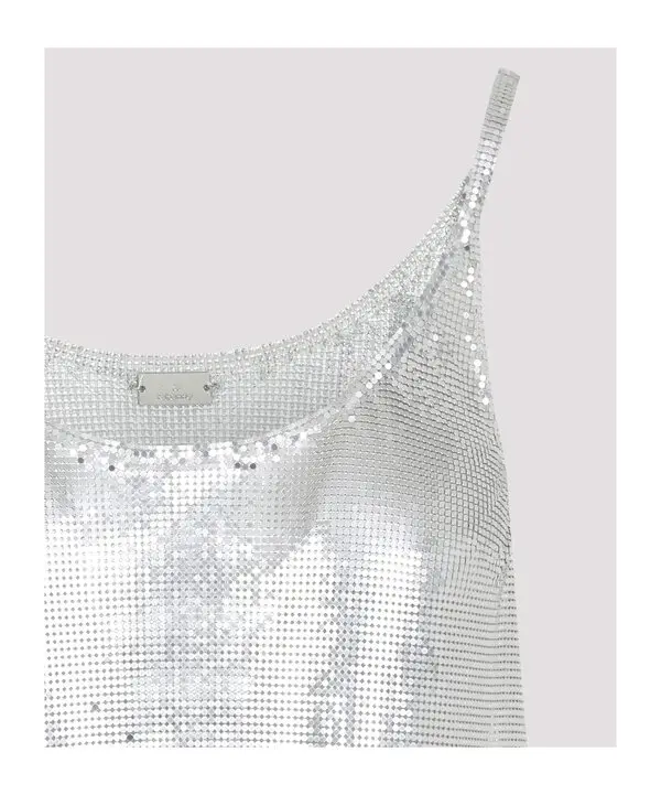 Rabanne Embellished Sleeveless Top - Silver