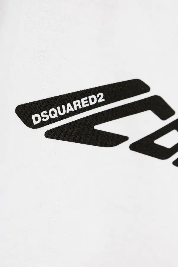 Dsquared2 Icon Printed Cropped Tank Top - White