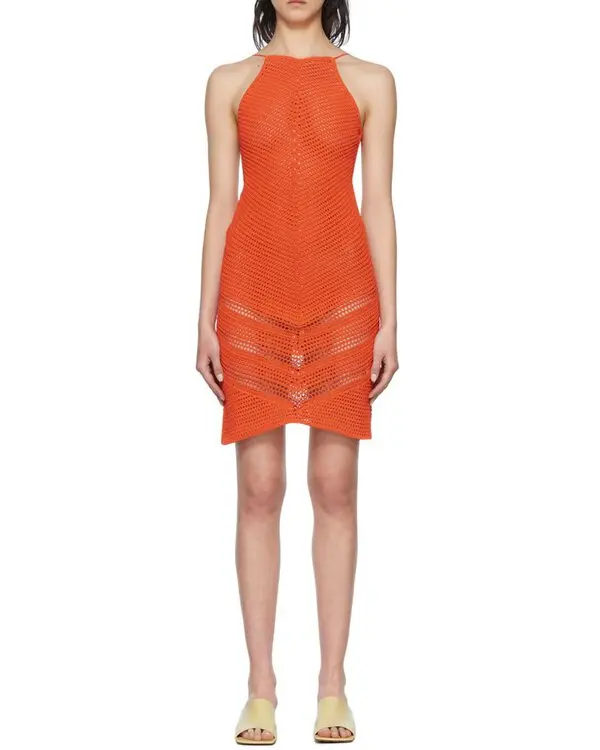Bottega Veneta Halterneck Crocheted Mini Dress