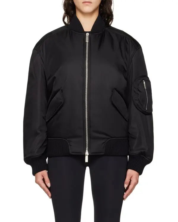 Off-White Band-collared Zip-up Bomber Jacket - Black