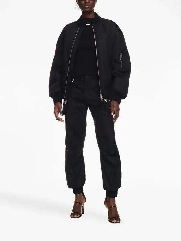 Off-White Band-collared Zip-up Bomber Jacket - Black