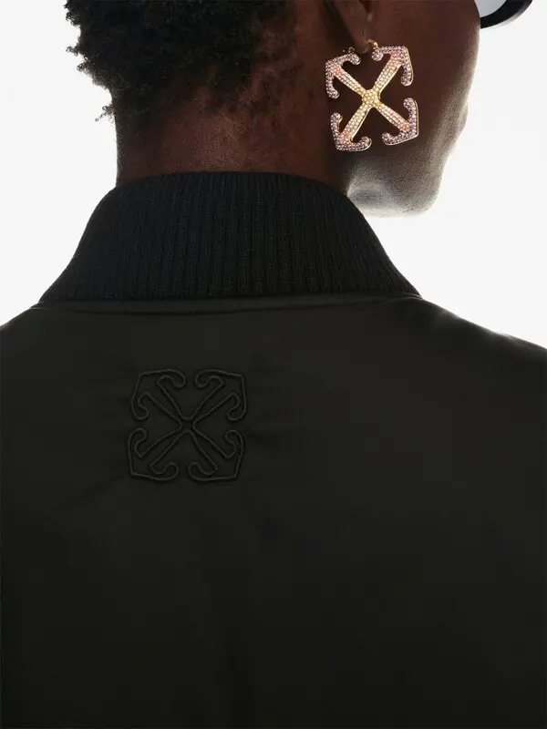 Off-White Band-collared Zip-up Bomber Jacket - Black