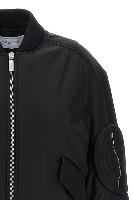 Off-White Band-collared Zip-up Bomber Jacket