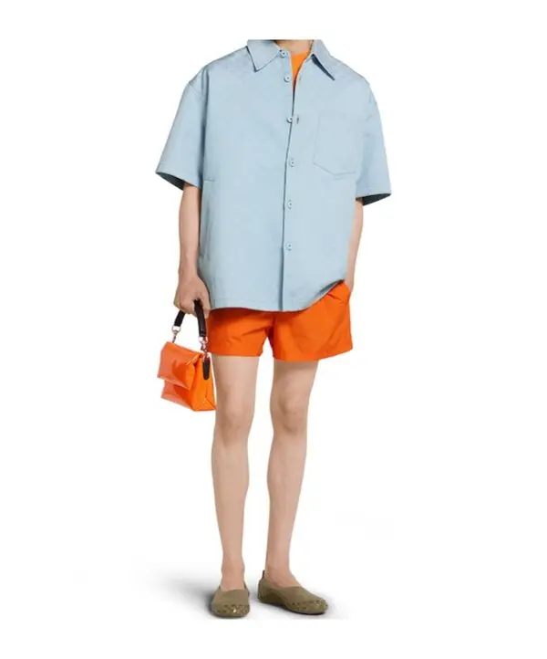 Gucci Oversize Gg Short-sleeve Shirt - Light Blue