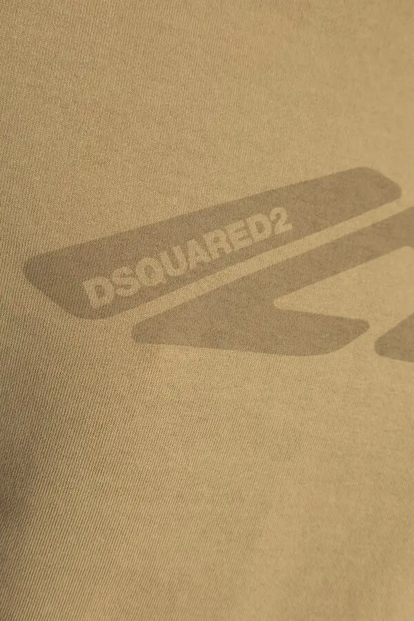 Dsquared2 Icon Printed Cropped T-shirt - Beige