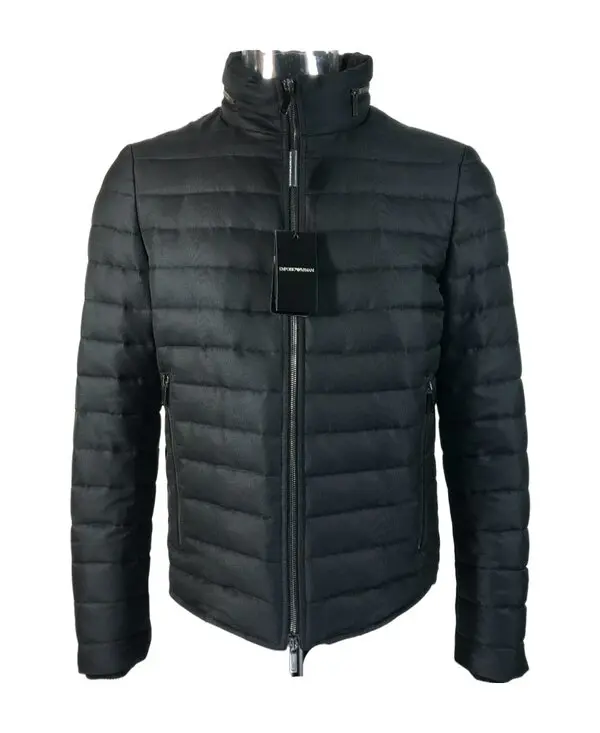 Emporio Armani Down Jacket With Standing Collar - Black