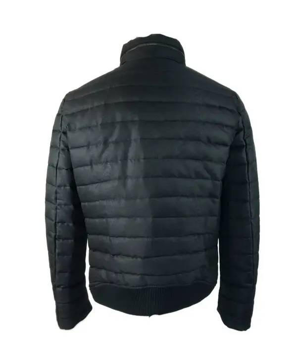 Emporio Armani Quilted Down Jacket With Stand Collar - Black