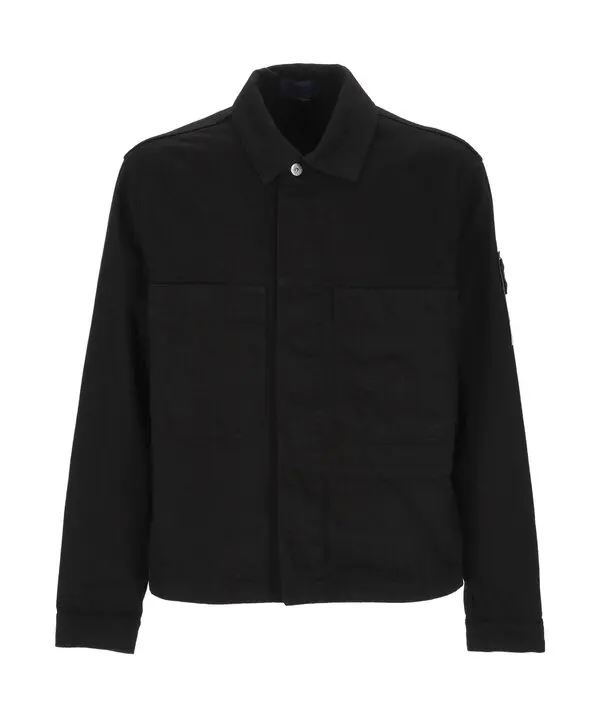 Stone Island Button Detailed Denim Jacket - Black