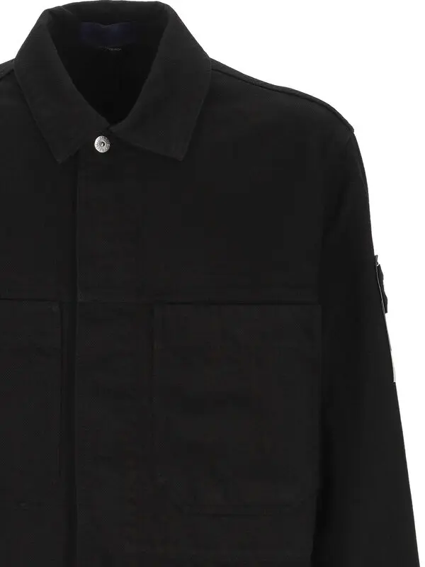 Stone Island Button Detailed Denim Jacket - Black