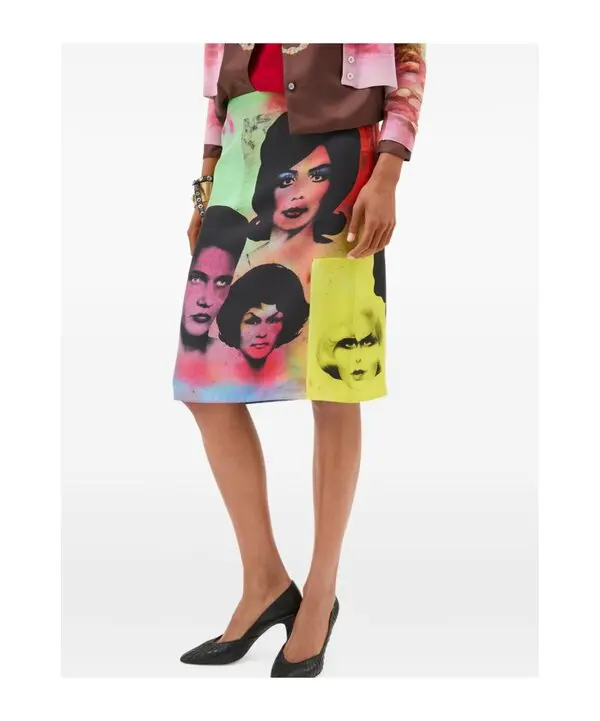 Versace Printed Skirt - Black