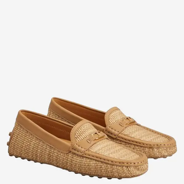 TOD'S Logo-detail Flat Loafers - Camel