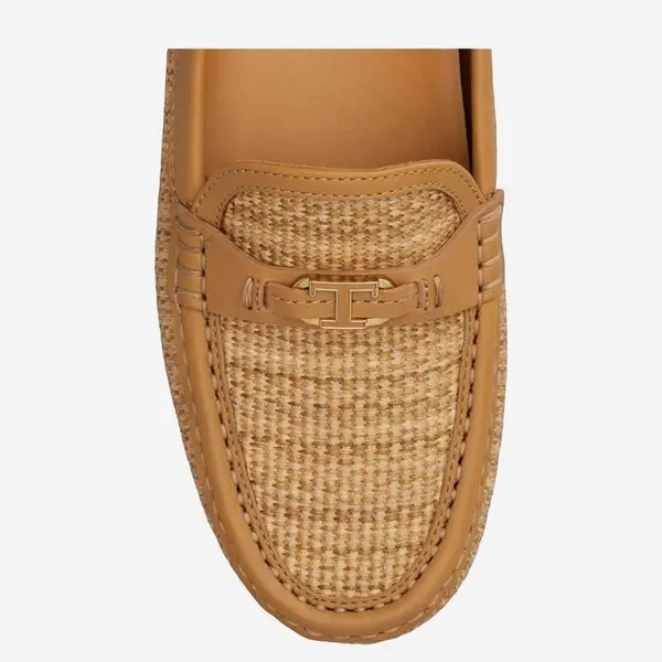 TOD'S Logo-detail Flat Loafers - Camel