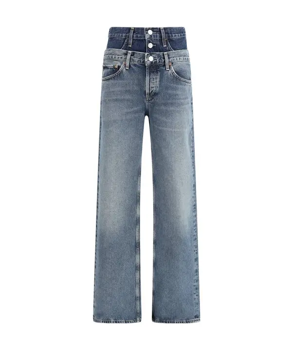 AGOLDE Elson Double-waisted Jeans - Blue