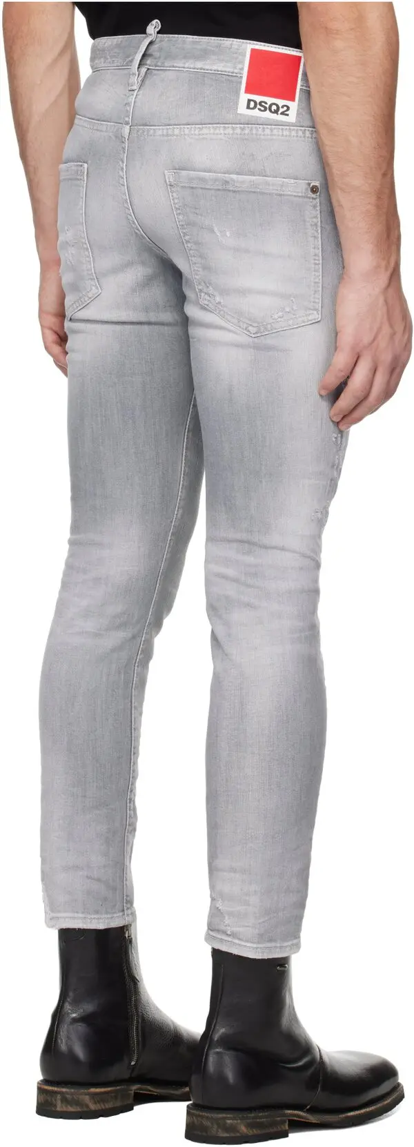 Dsquared2 Skater Distressed Skinny Jeans - Grey