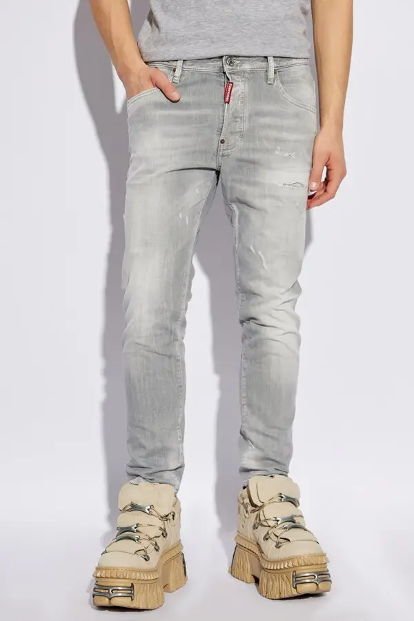 Dsquared2 Skater Distressed Skinny Jeans - Grey