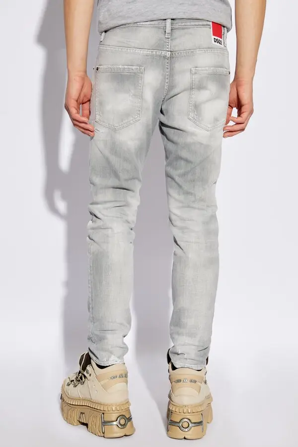Dsquared2 Skater Distressed Skinny Jeans - Grey