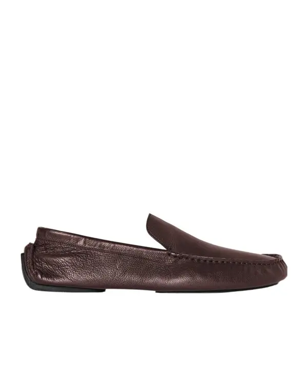 THE ROW Round-headed Loafers - Black