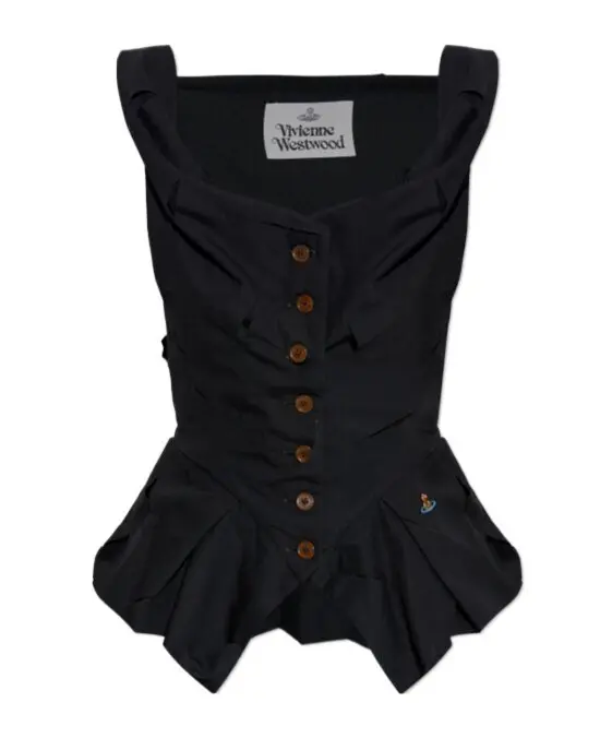 VIVIENNE WESTWOOD Logo Embroidered Buttoned Top