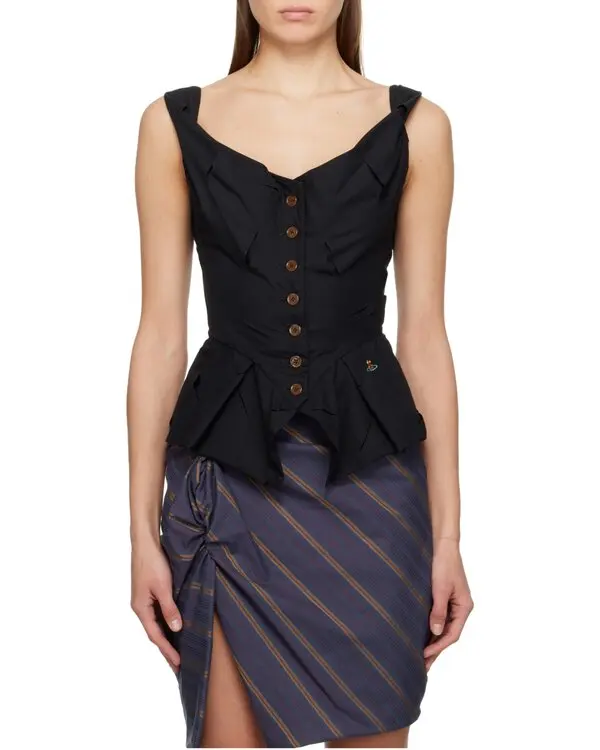 VIVIENNE WESTWOOD Logo Embroidered Buttoned Top