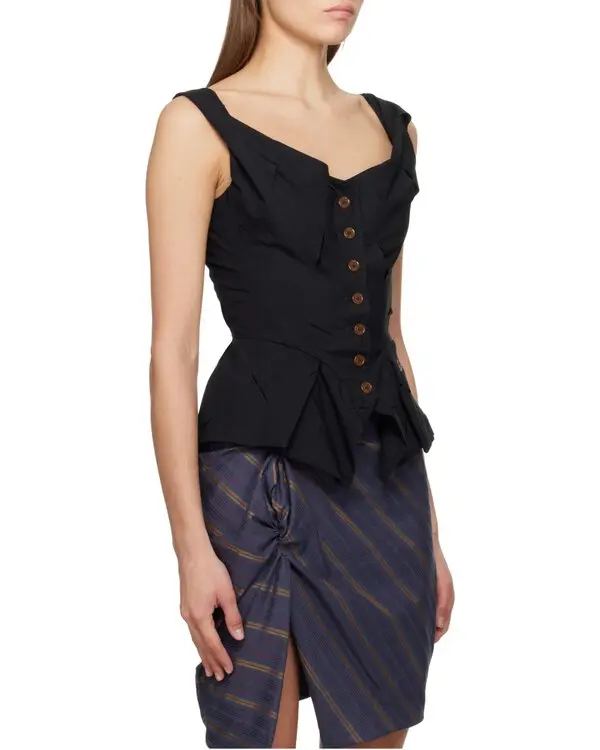 VIVIENNE WESTWOOD Logo Embroidered Buttoned Top