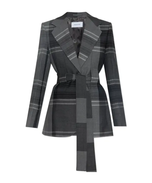 FERRAGAMO Belted Blazer - Grey