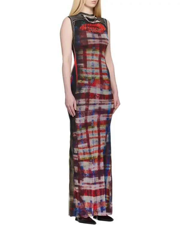 Ottolinger Sleeveless Printed Mesh Maxi Dress - Multicolor