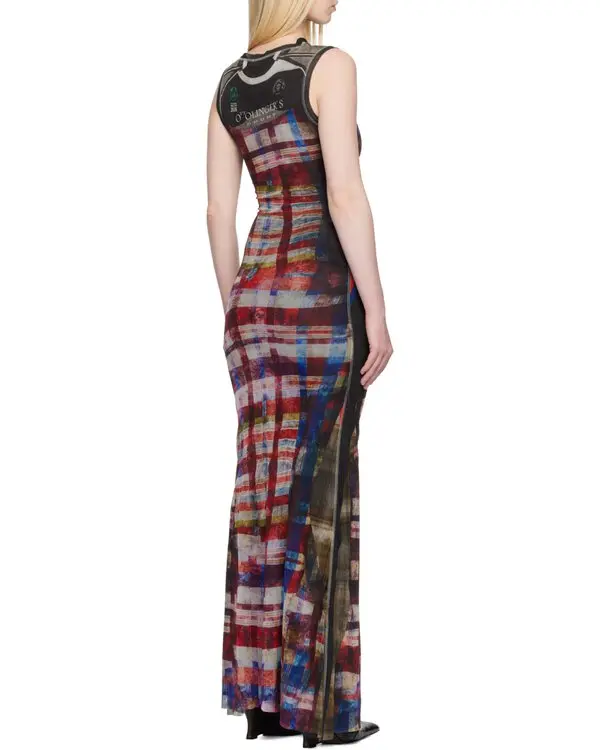 Ottolinger Sleeveless Printed Mesh Maxi Dress - Multicolor