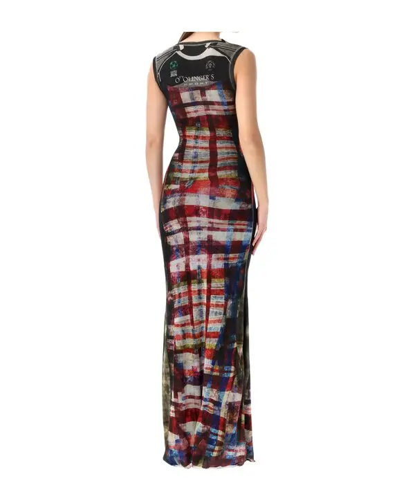 Ottolinger Sleeveless Printed Mesh Maxi Dress - Multicolor