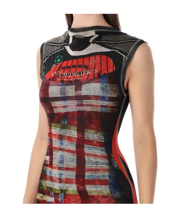 Ottolinger Sleeveless Printed Mesh Maxi Dress - Multicolor