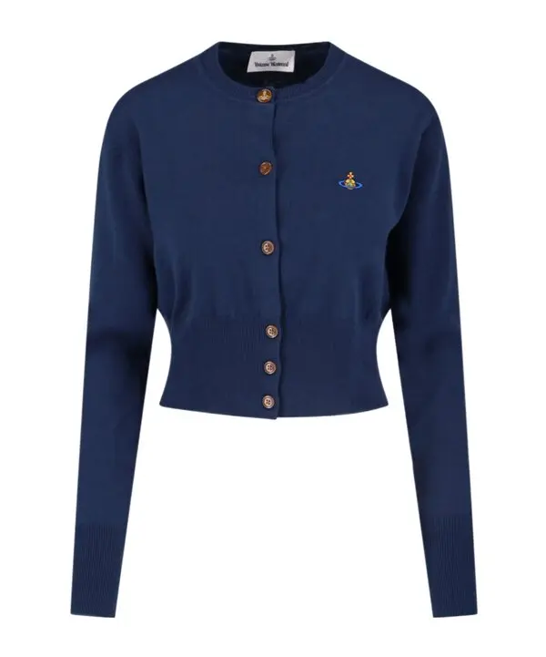 VIVIENNE WESTWOOD Orb Embroidered Long Sleeve Cardigan - No