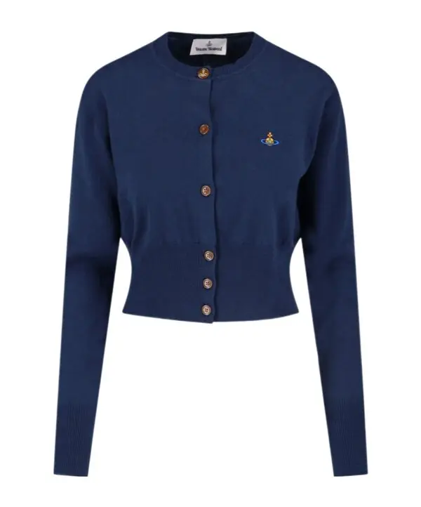 VIVIENNE WESTWOOD Orb Embroidered Long Sleeve Cardigan - No