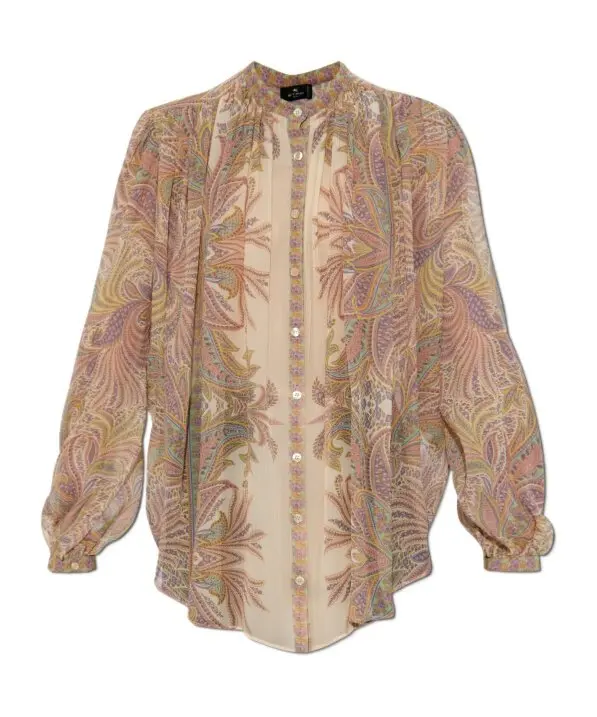 Etro Paisley Printed Pleat Detailed Shirt - Multicolour