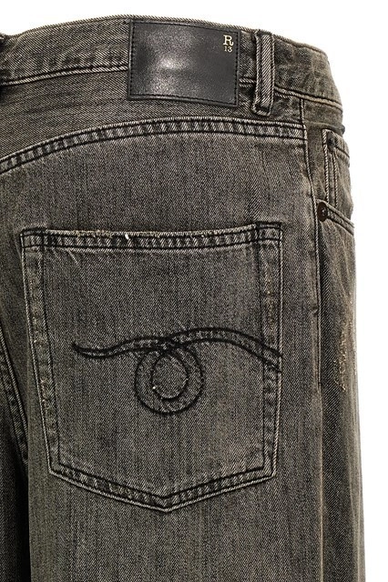 R13 Logo Patch Damon Jeans - Black