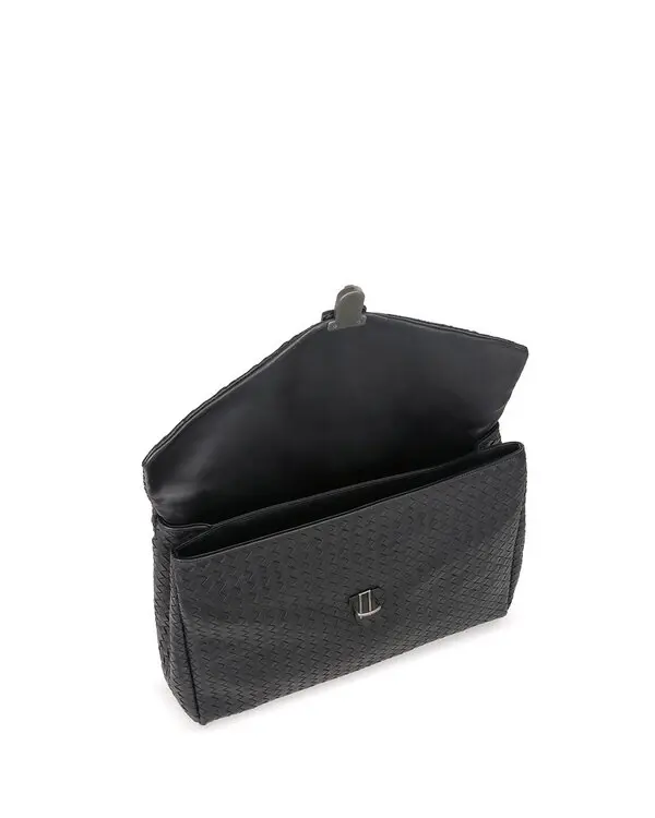 Bottega Veneta Woven Leather Briefcase - Black