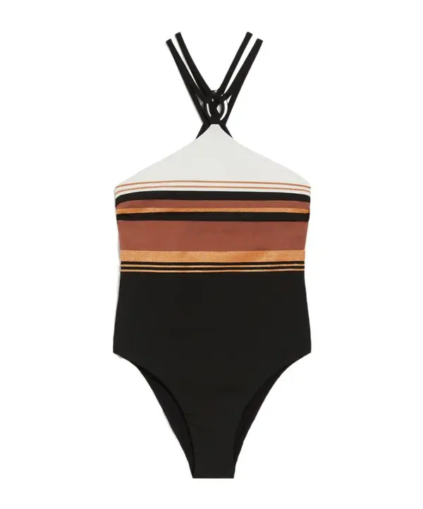 Max Mara Jacquard Muslin One-piece Swimsuit - Black
